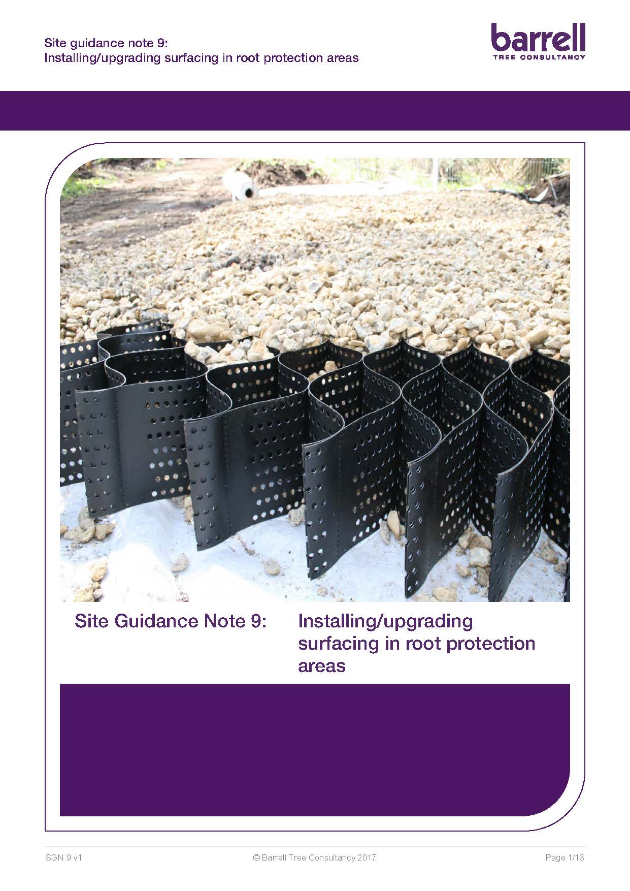 Site Guidance Note 9: Installing/upgrading surfacing in root protection ...